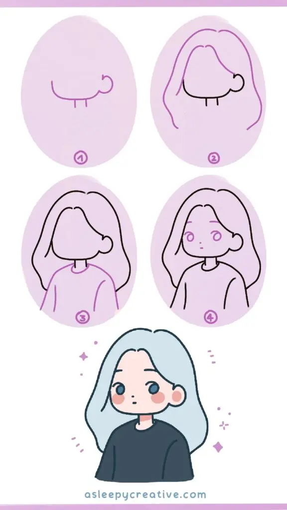 Aesthetic Drawing Ideas : Cute Girls - a sleepy creative