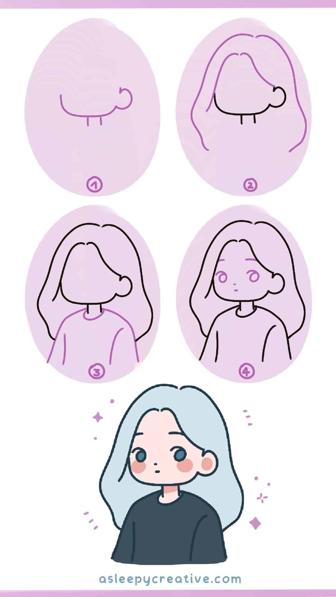 Aesthetic Drawing Ideas : Cute Girls - a sleepy creative