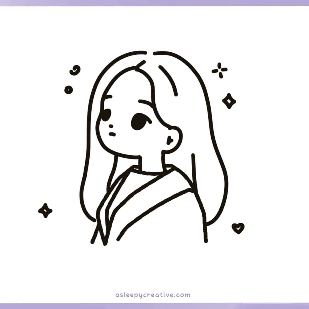 Aesthetic Drawing Ideas : Cute Girls - a sleepy creative