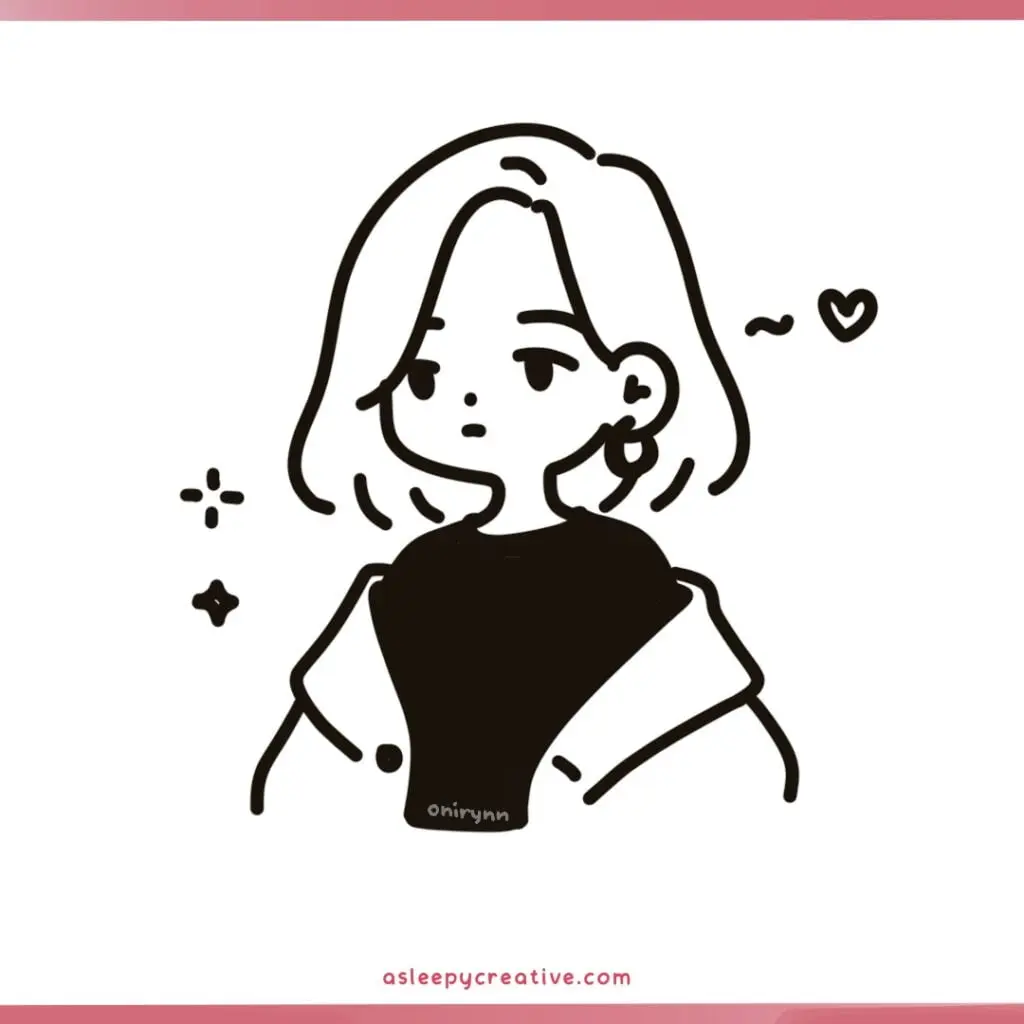 Aesthetic Drawing Ideas : Cute Girls - a sleepy creative