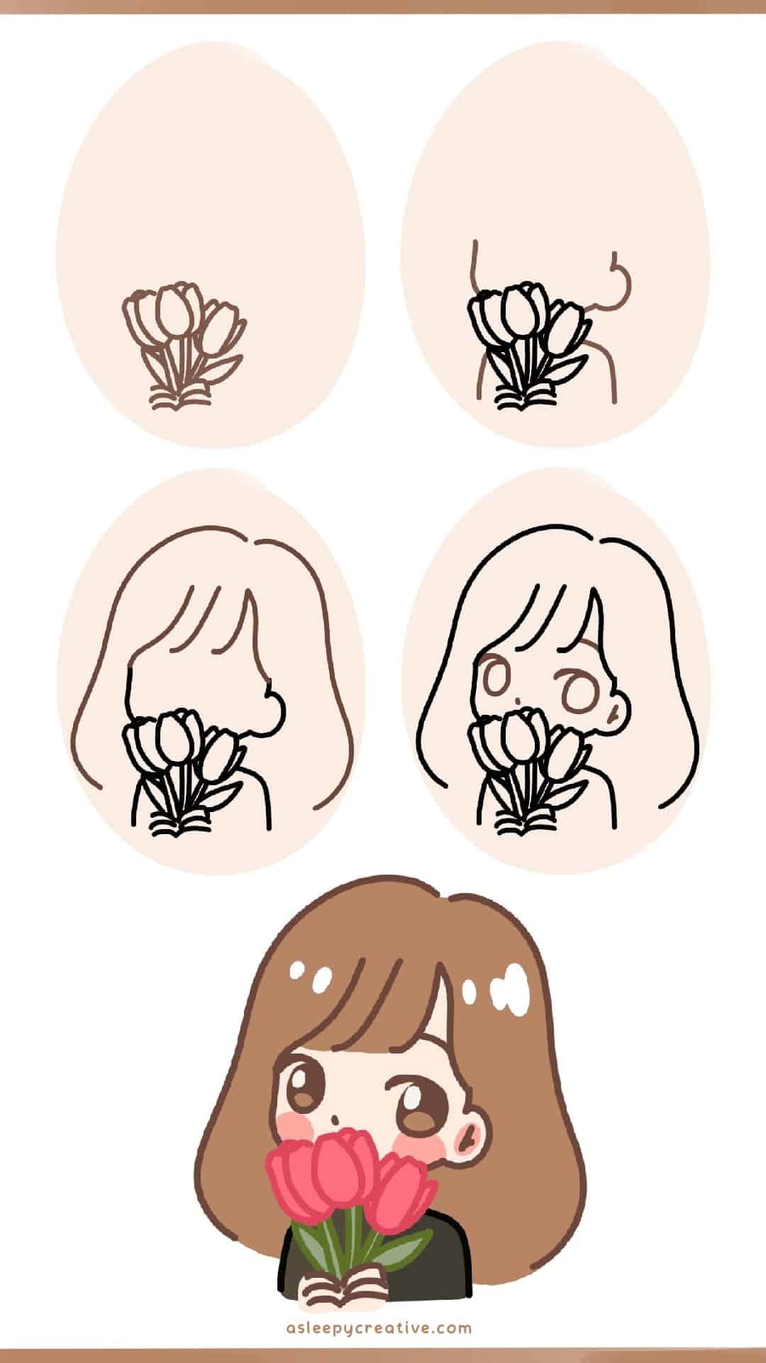 Aesthetic Drawing Ideas : Cute Girls - a sleepy creative