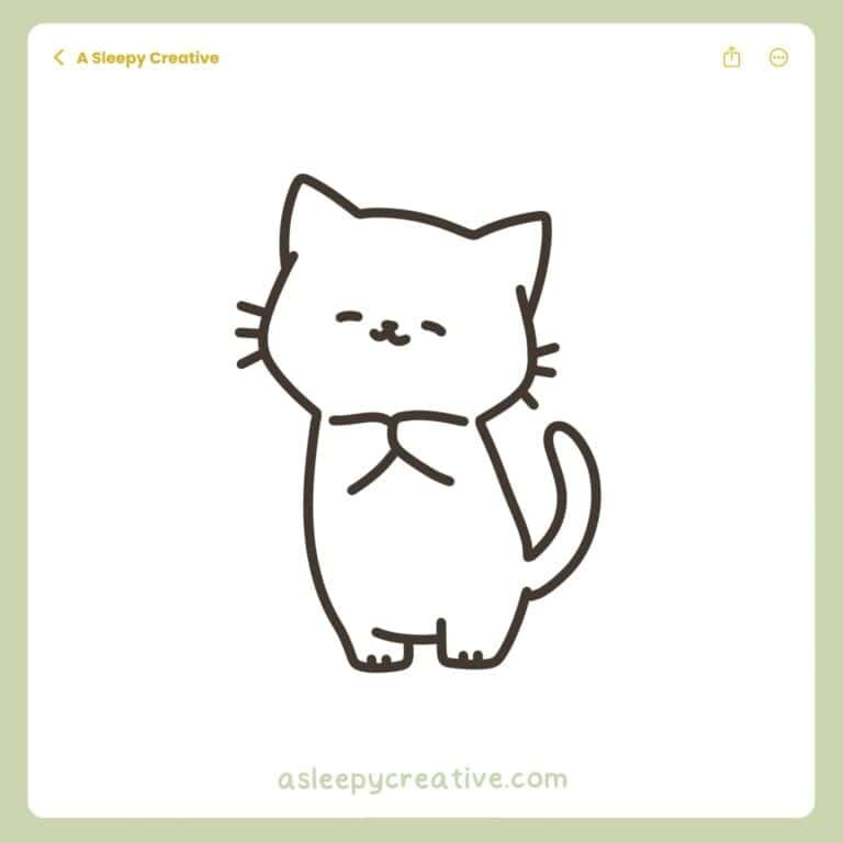 22 Easy Cute Cat Drawing Ideas - a sleepy creative