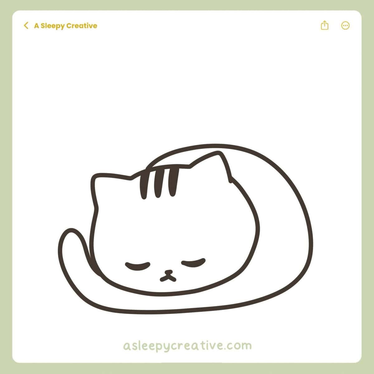22 Easy Cute Cat Drawing Ideas - a sleepy creative