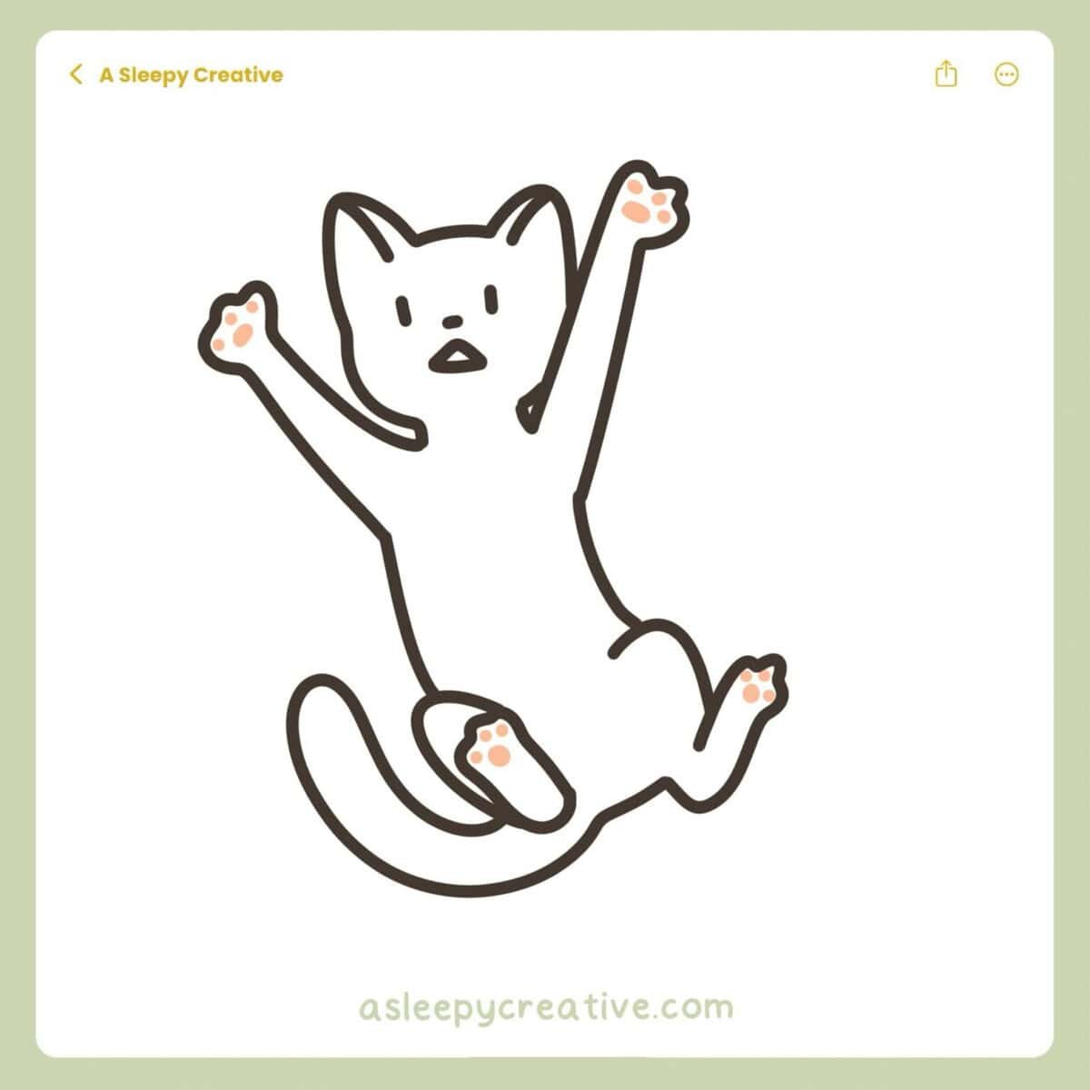 22 Easy Cute Cat Drawing Ideas - a sleepy creative