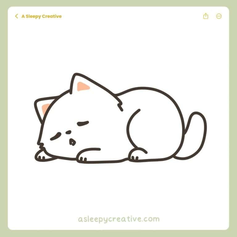 22 Easy Cute Cat Drawing Ideas - a sleepy creative