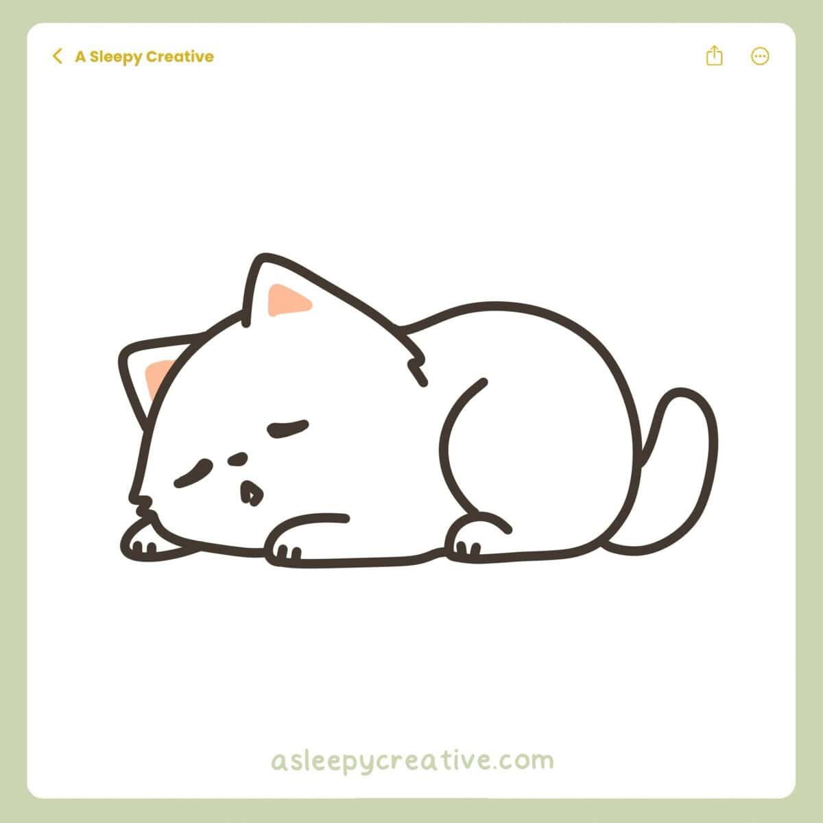 22 Easy Cute Cat Drawing Ideas A Sleepy Creative