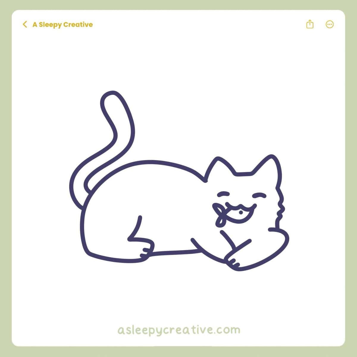 22 Easy Cute Cat Drawing Ideas - a sleepy creative