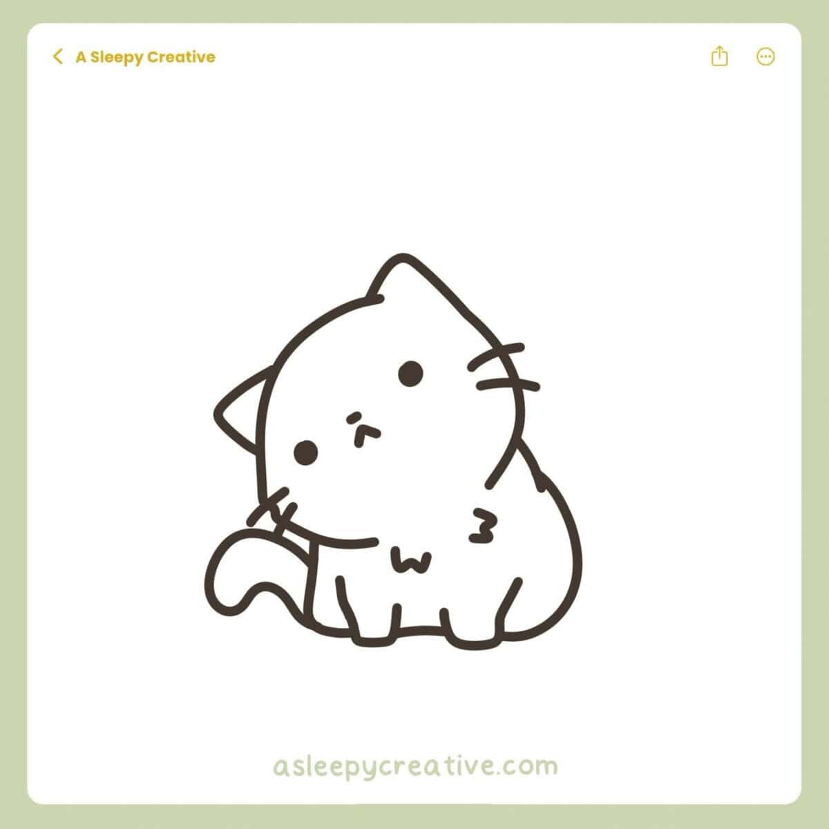 22 Easy Cute Cat Drawing Ideas - a sleepy creative