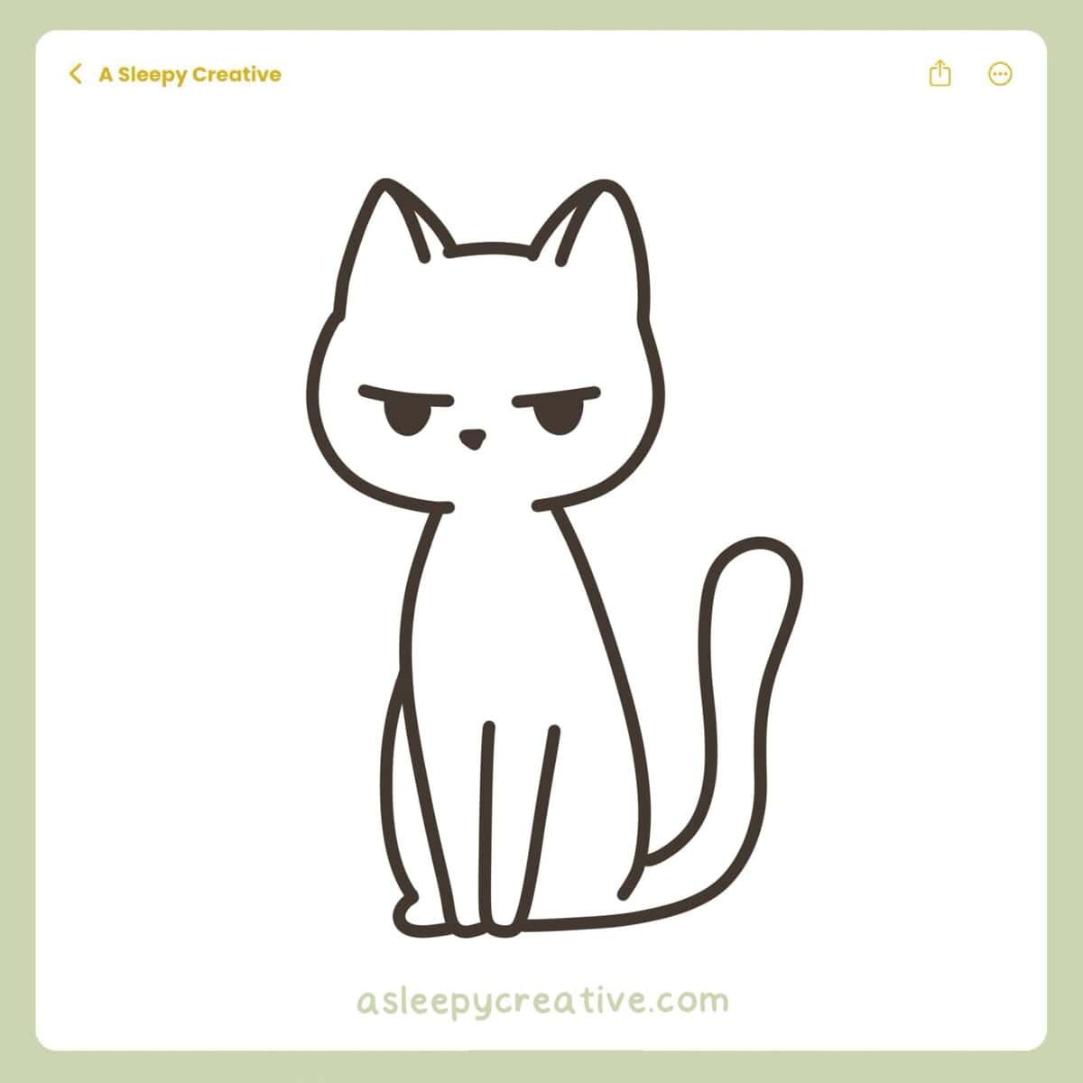 22 Easy Cute Cat Drawing Ideas - a sleepy creative
