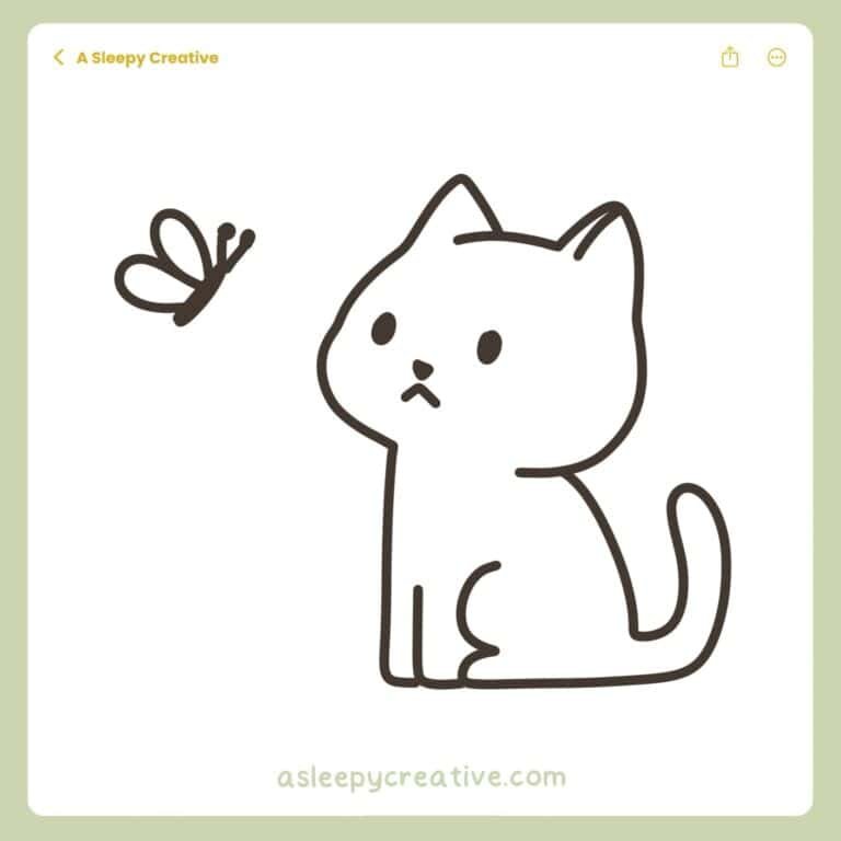 22 Easy Cute Cat Drawing Ideas - a sleepy creative