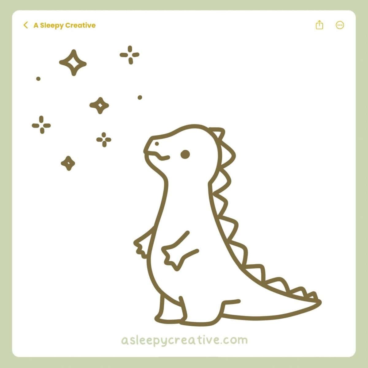 22 Cute And Easy Dinosaur Drawing Ideas A Sleepy Creative