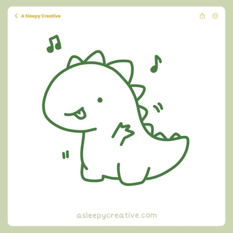 22+ Cute and Easy Dinosaur Drawing Ideas