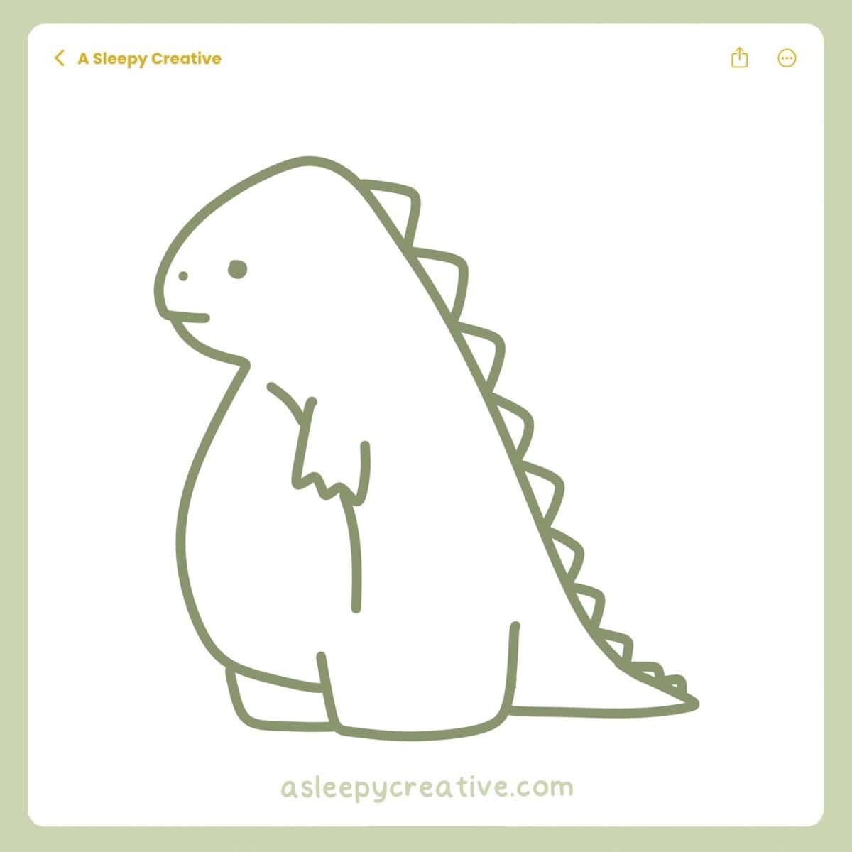 22+ Cute and Easy Dinosaur Drawing Ideas