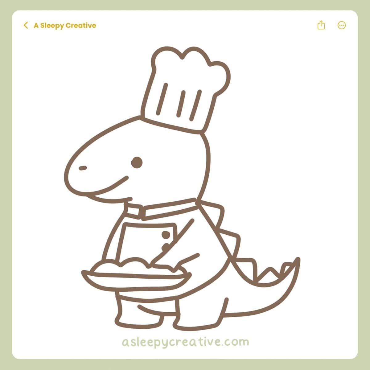 22+ Cute and Easy Dinosaur Drawing Ideas - a sleepy creative