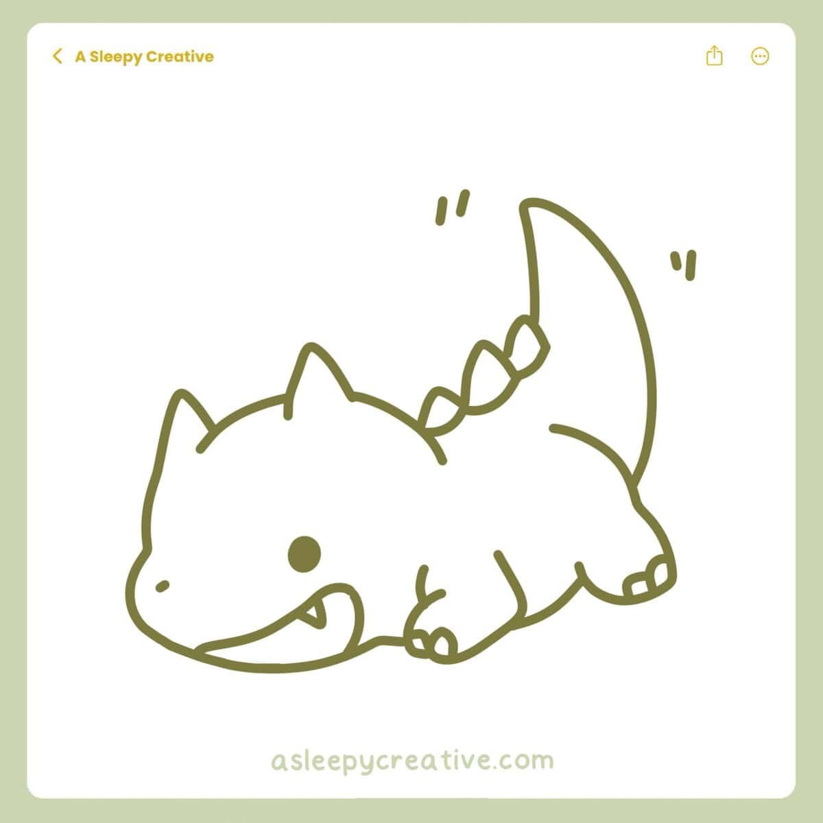 22 Cute and Easy Dinosaur Drawing Ideas - a sleepy creative