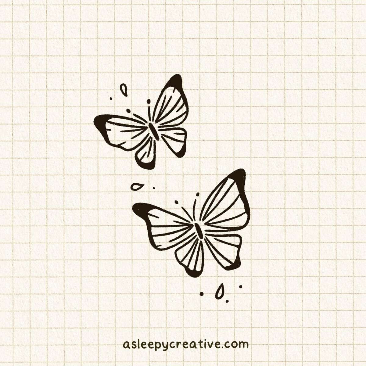 23 Cute and Easy Butterfly Drawing Ideas - a sleepy creative