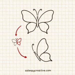 23 Cute and Easy Butterfly Drawing Ideas - a sleepy creative