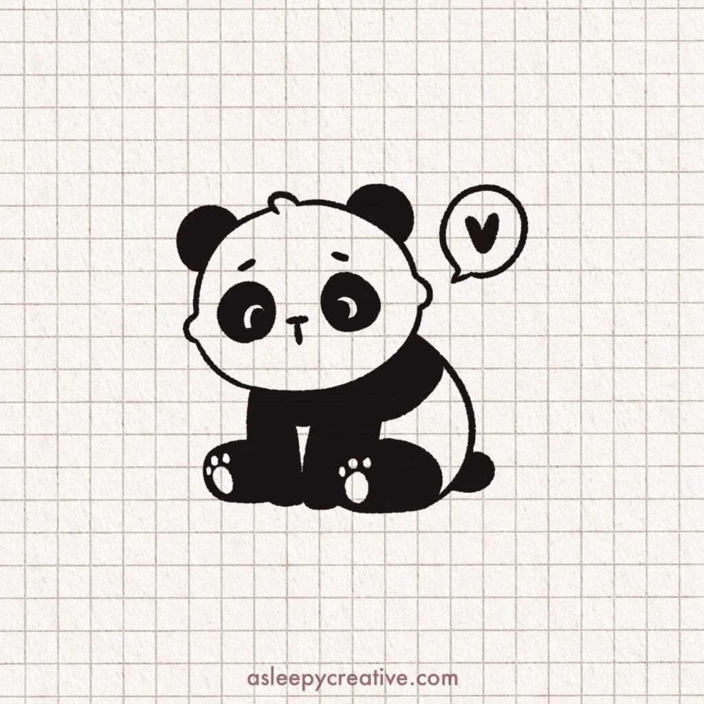 32 Easy Panda Drawing Ideas - a sleepy creative