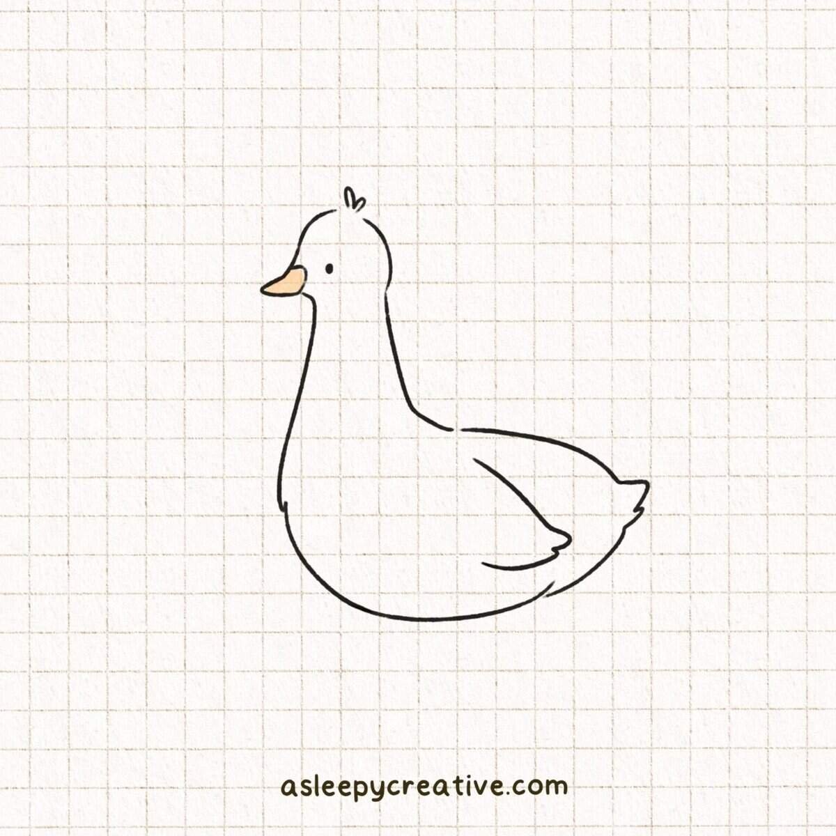 30 Easy Duck Drawing Ideas - a sleepy creative