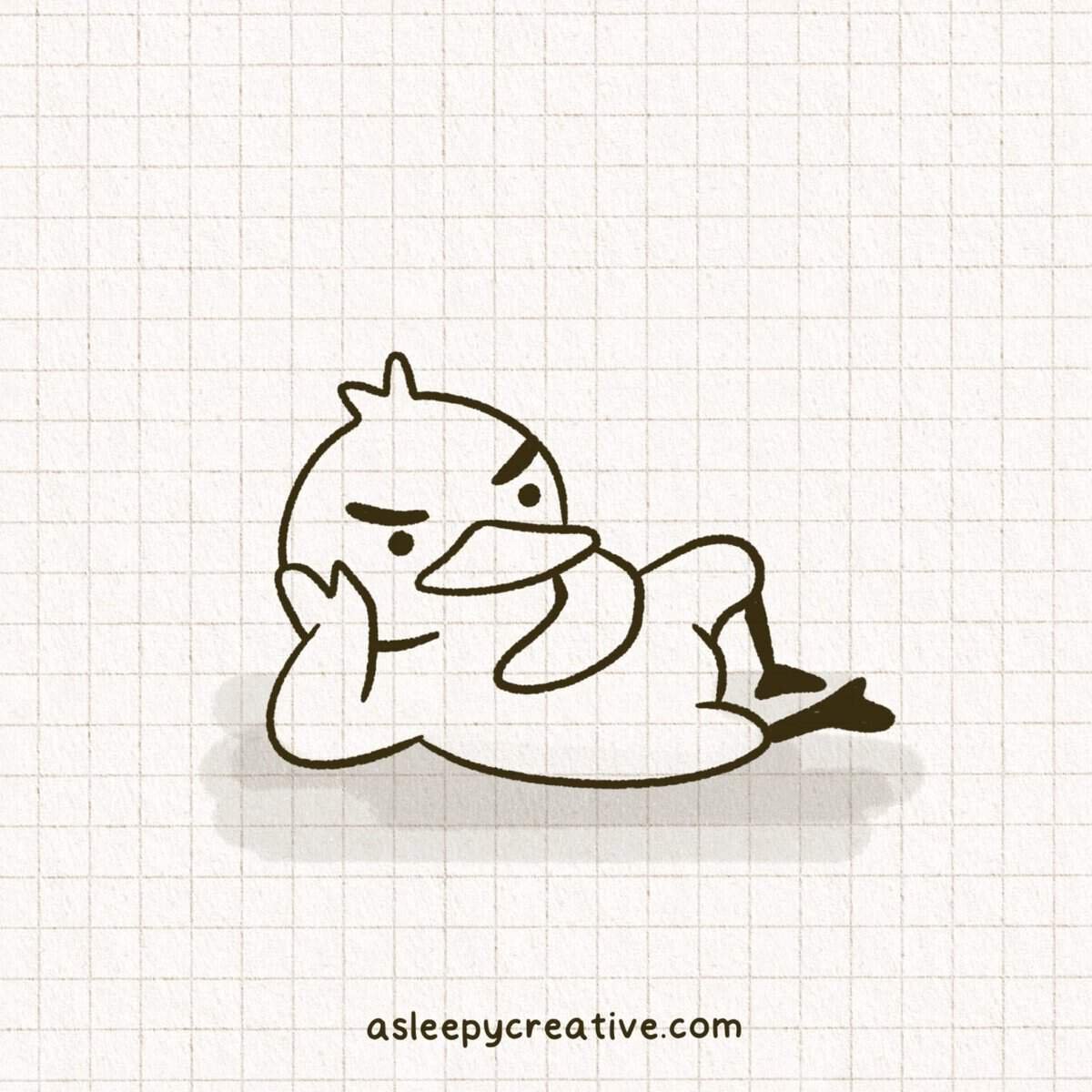 30 Easy Duck Drawing Ideas - a sleepy creative