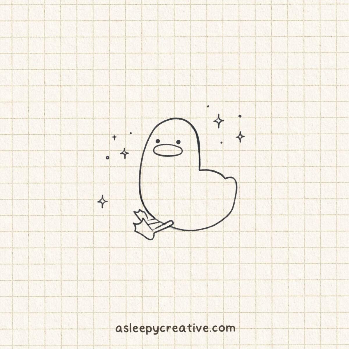 30 Easy Duck Drawing Ideas - a sleepy creative