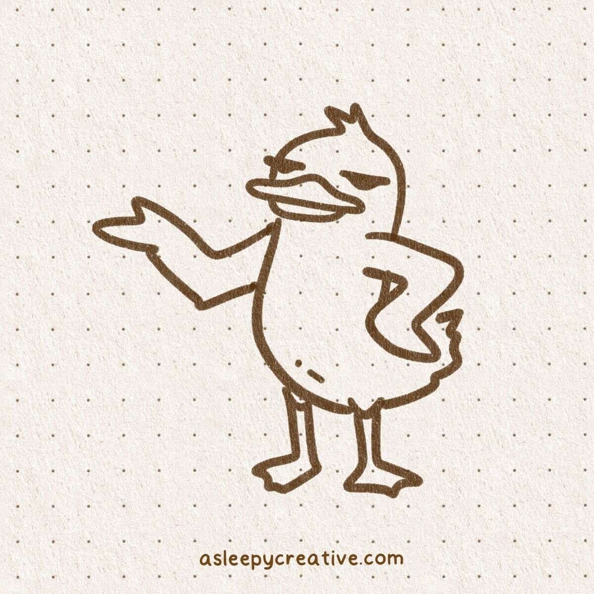 30+ Easy Duck Drawing Ideas - a sleepy creative