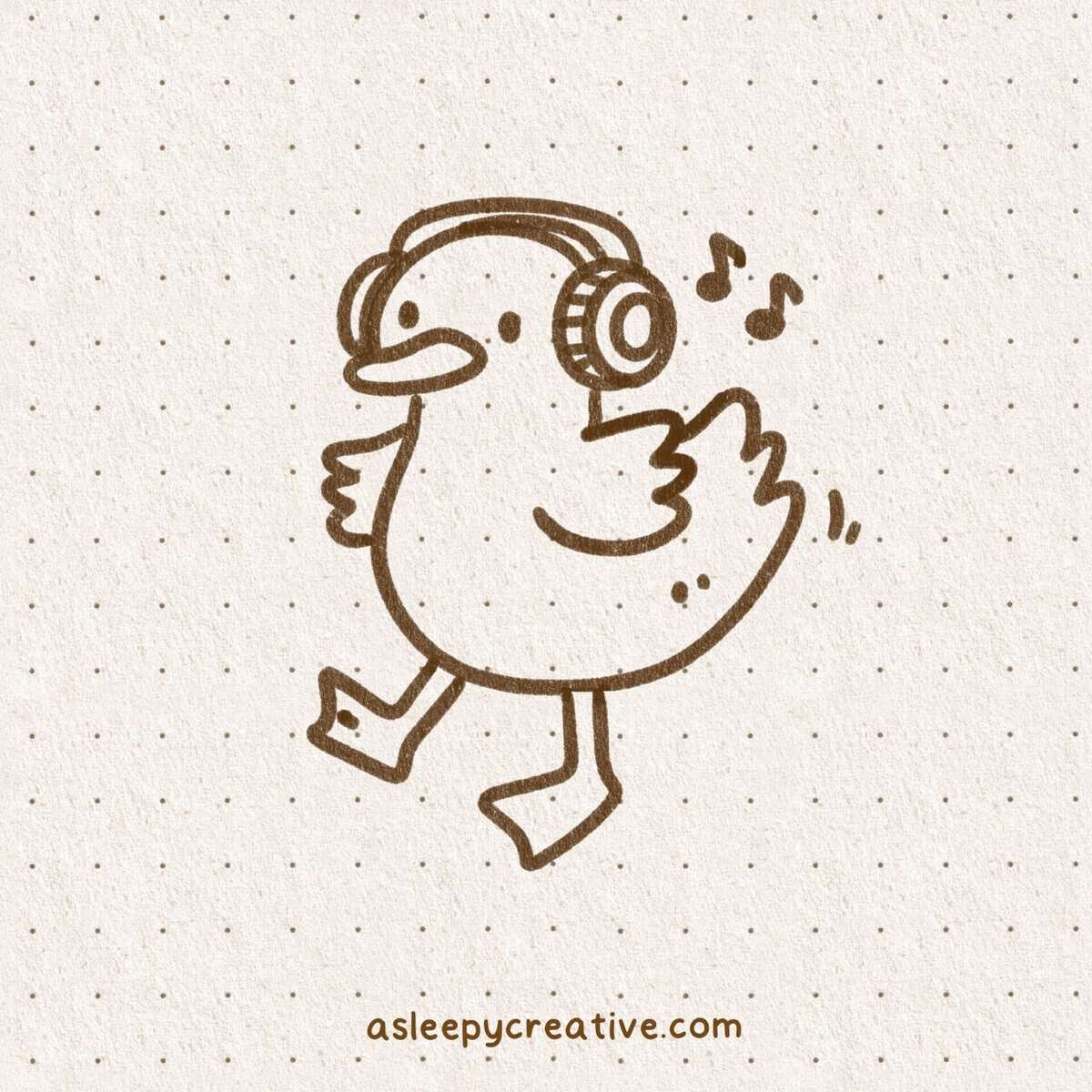 30+ Easy Duck Drawing Ideas - a sleepy creative