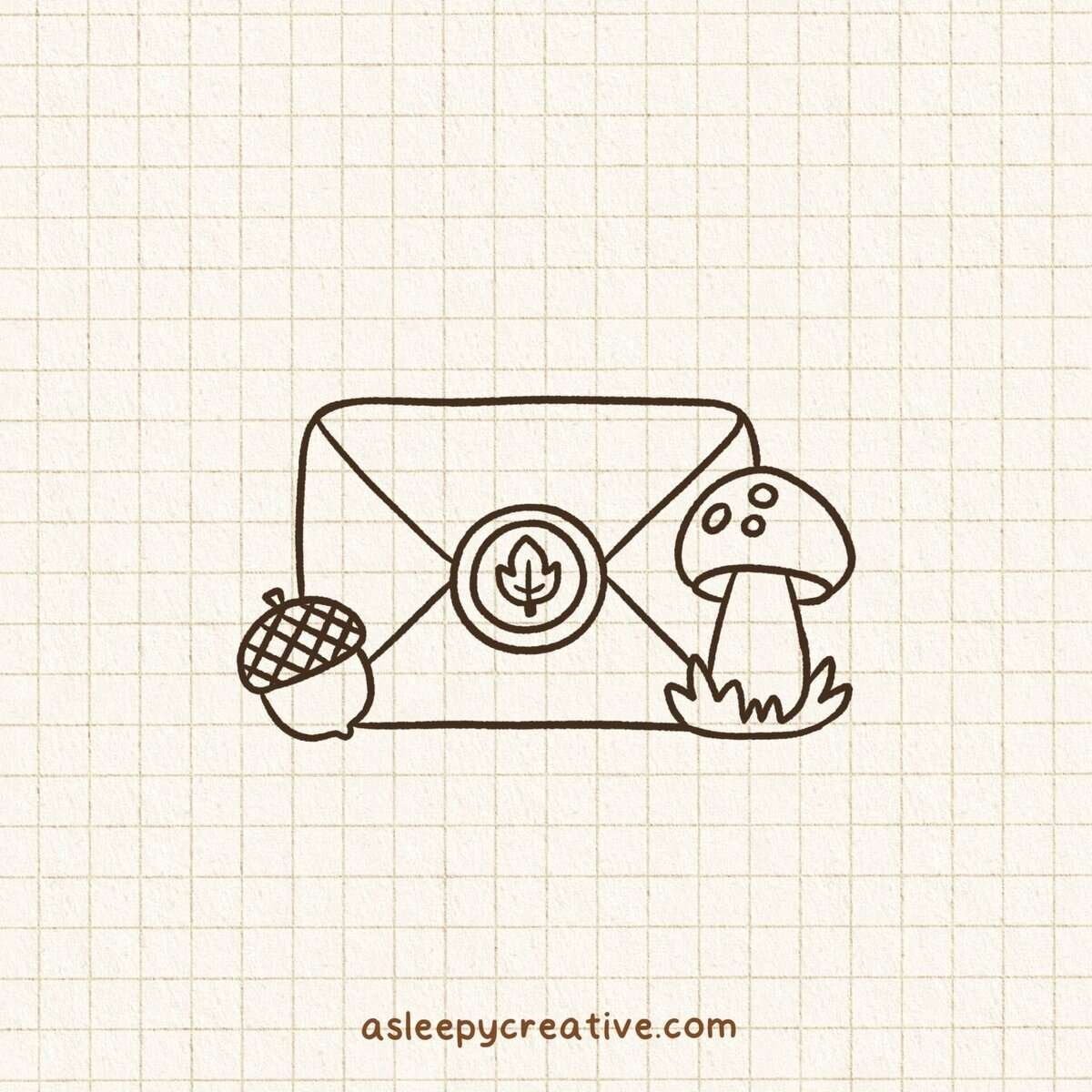 40 Cute and Easy Fall Drawing Ideas - a sleepy creative