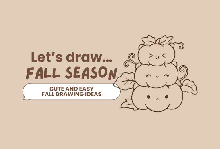 40 Cute and Easy Fall Drawing Ideas - a sleepy creative