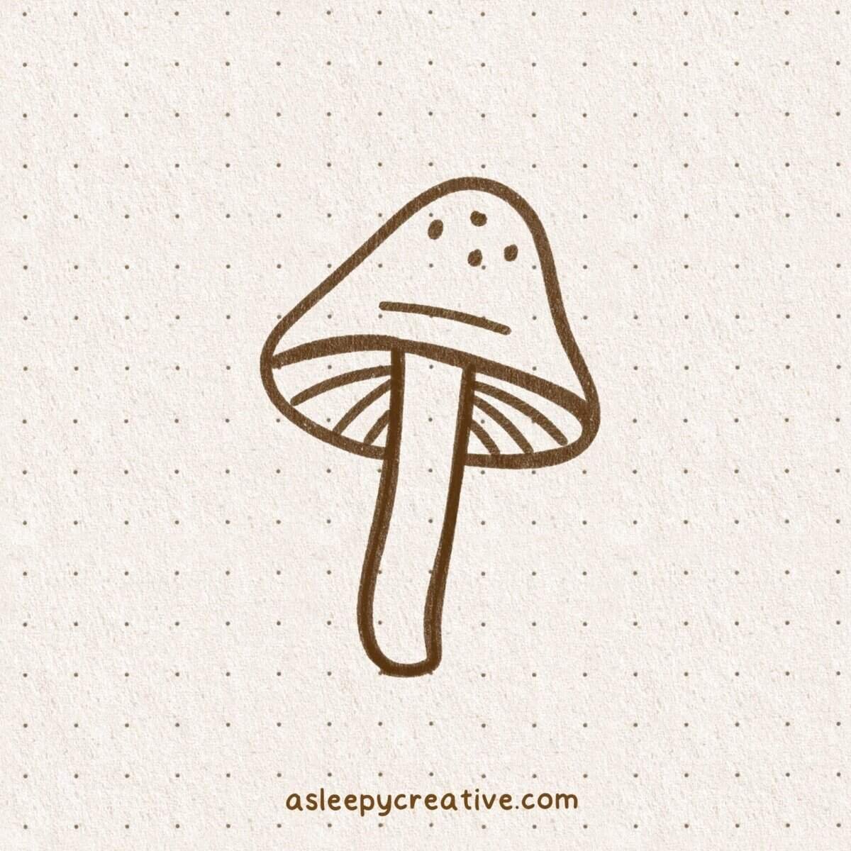 30 Easy Mushroom Drawing Ideas - a sleepy creative