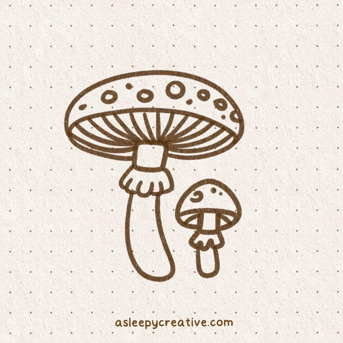 30 Easy Mushroom Drawing Ideas - a sleepy creative