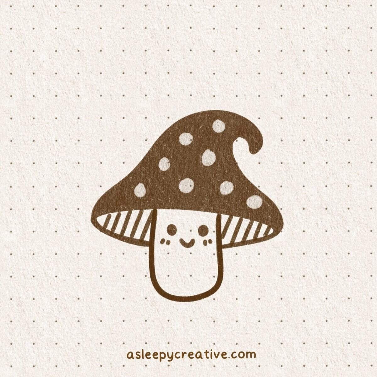 30 Easy Mushroom Drawing Ideas - a sleepy creative