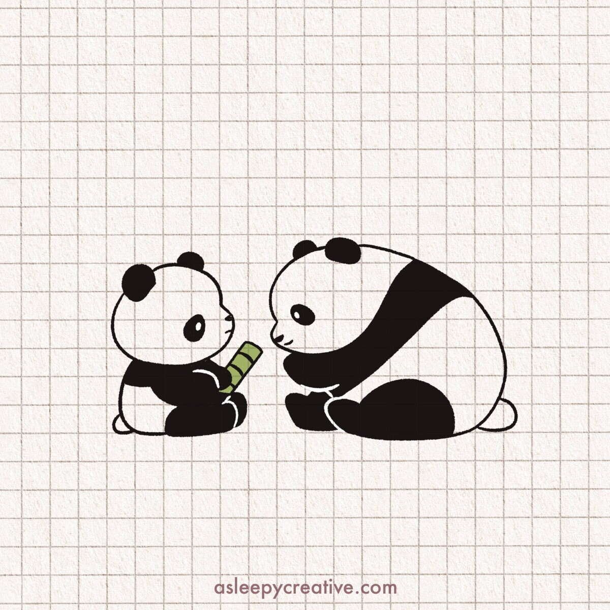 32 Easy Panda Drawing Ideas - a sleepy creative
