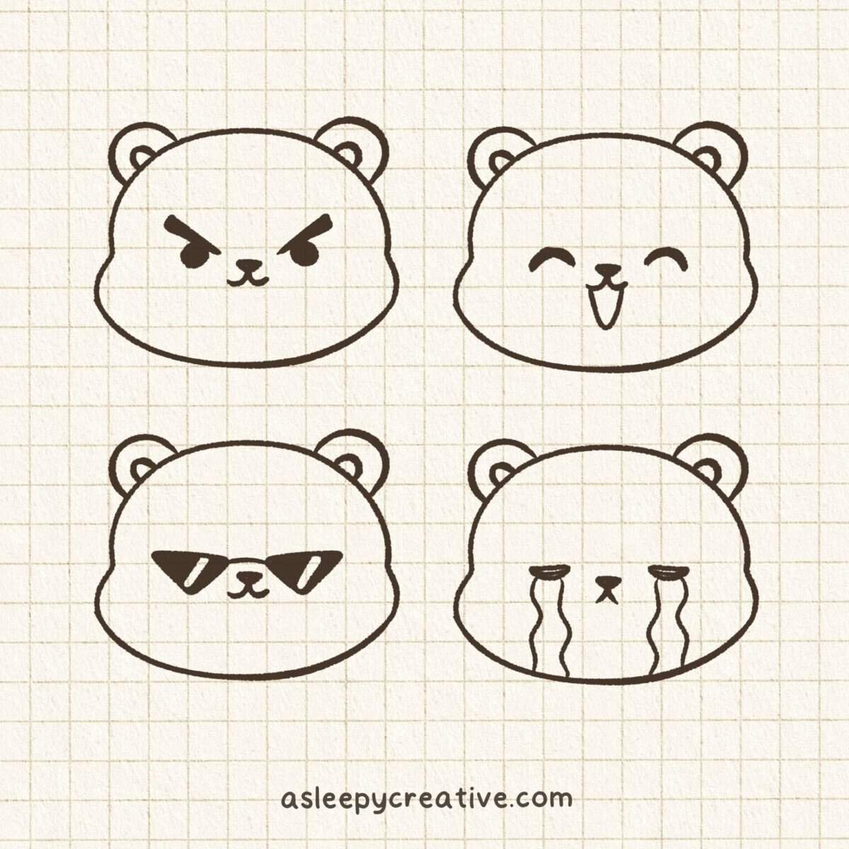 22 Cute and Easy Bear Drawing Ideas - a sleepy creative
