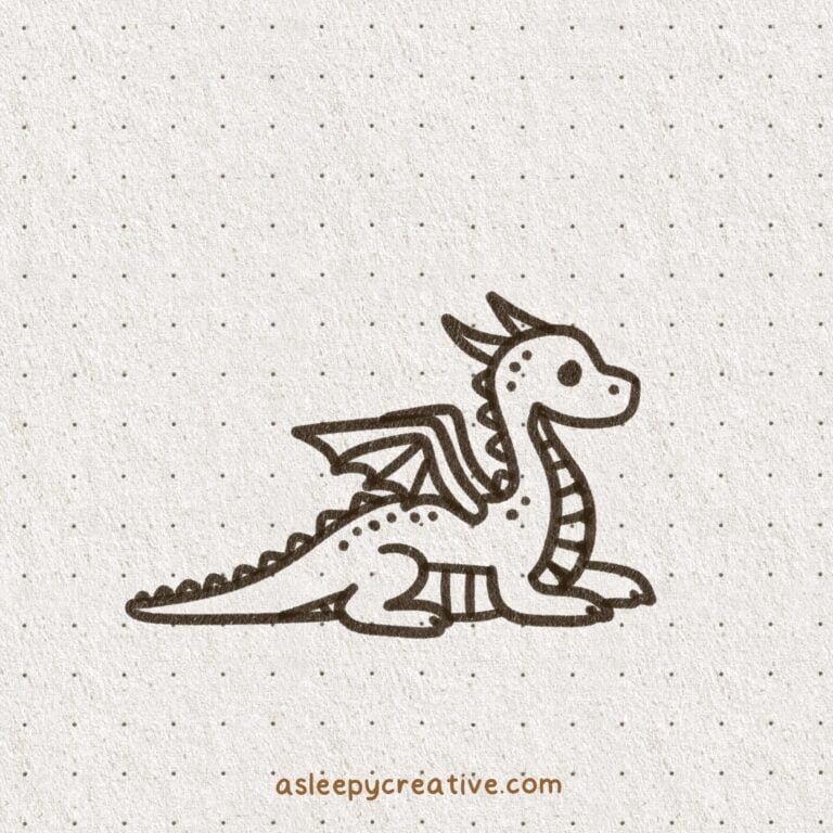 39 Cute and Easy Dragon Drawing Ideas - a sleepy creative