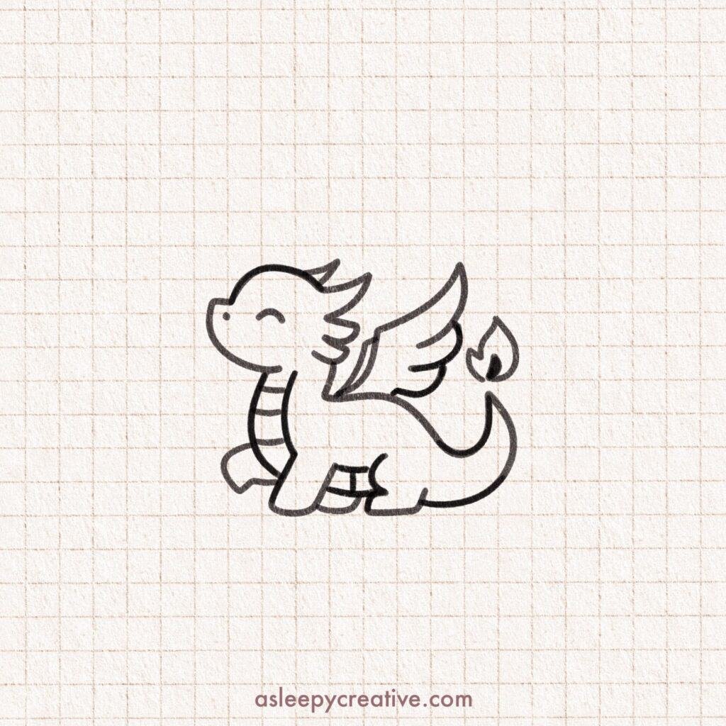 39 Cute and Easy Dragon Drawing Ideas - a sleepy creative