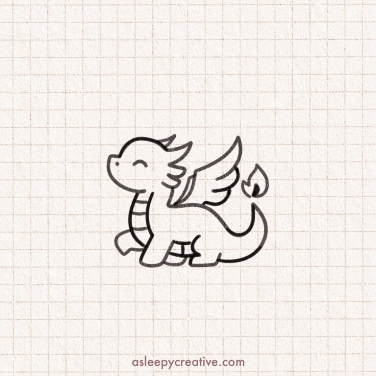 39 Cute and Easy Dragon Drawing Ideas - a sleepy creative