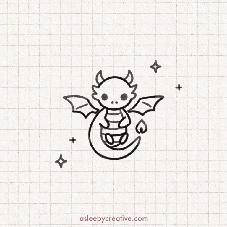 39 Cute and Easy Dragon Drawing Ideas - a sleepy creative