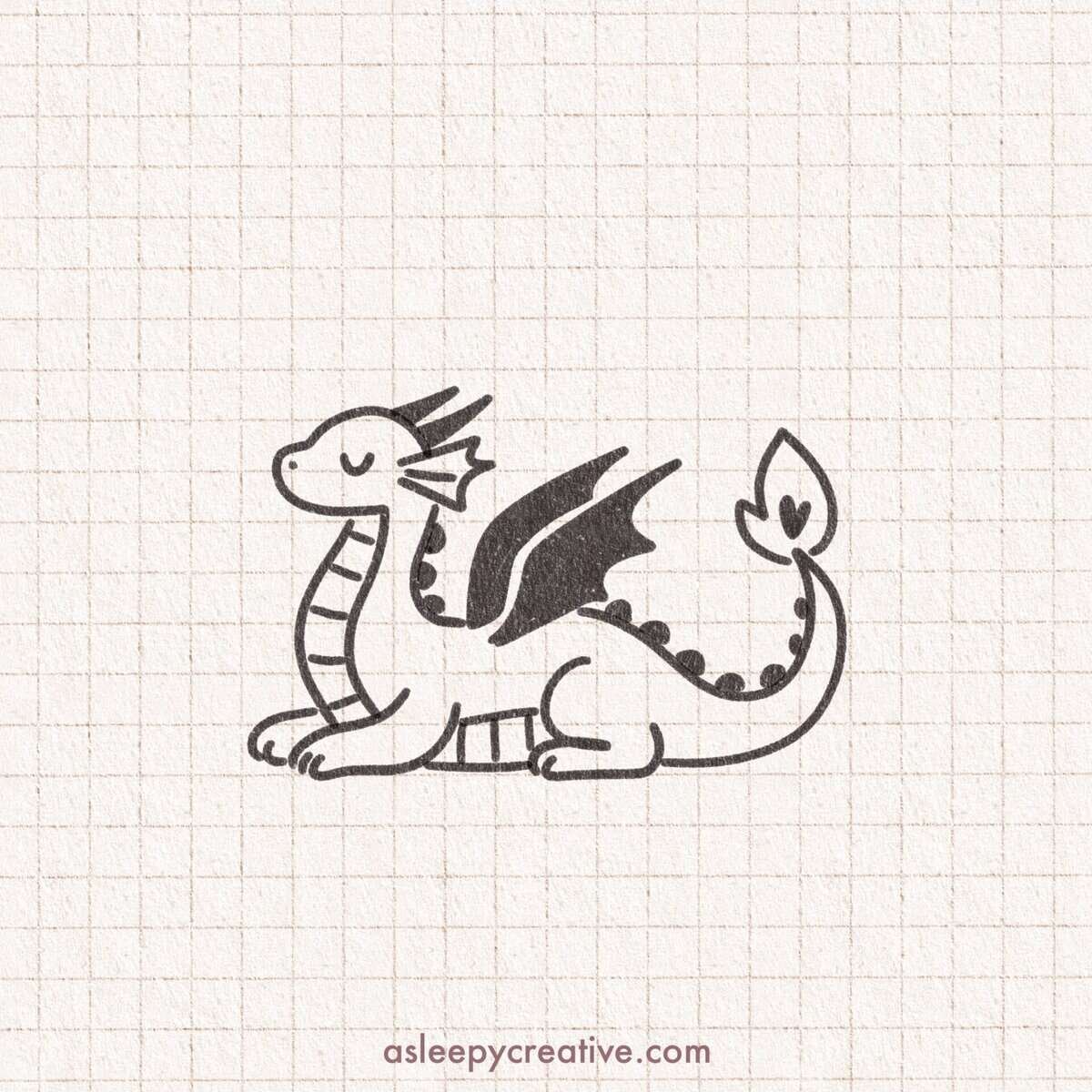 39 Cute and Easy Dragon Drawing Ideas - a sleepy creative