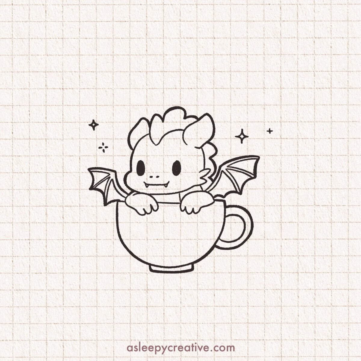 39 Cute and Easy Dragon Drawing Ideas - a sleepy creative