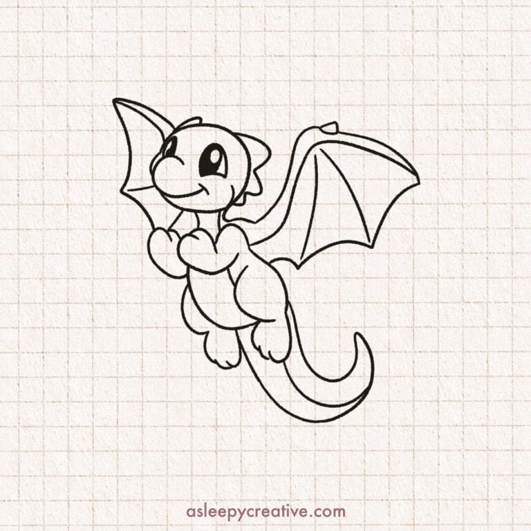 39 Cute and Easy Dragon Drawing Ideas - a sleepy creative