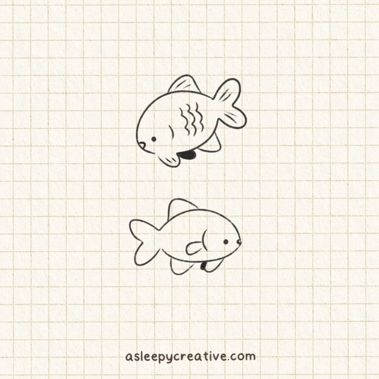 27 Easy Fish Drawing Ideas - a sleepy creative