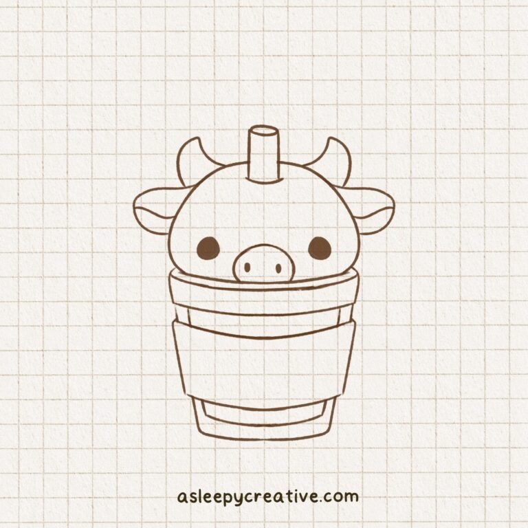 22+ Cute and Easy Cow Drawing Ideas - a sleepy creative