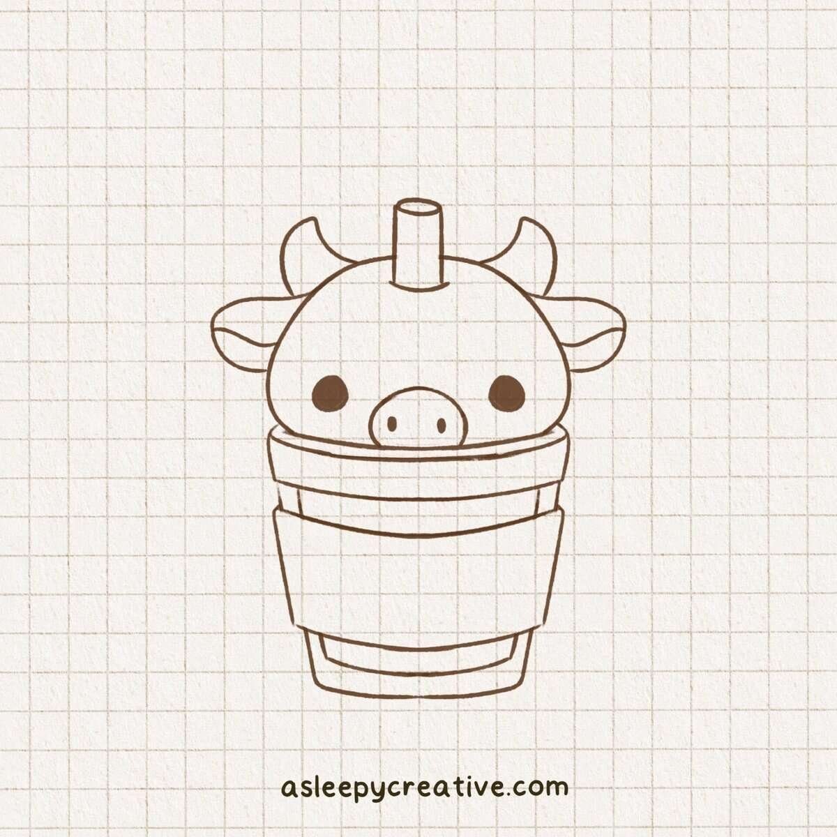 22+ Cute and Easy Cow Drawing Ideas - a sleepy creative