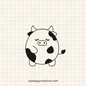 22+ Cute and Easy Cow Drawing Ideas - a sleepy creative