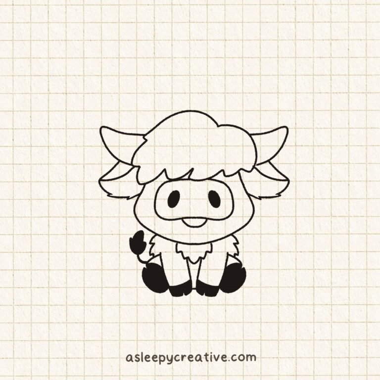 22+ Cute and Easy Cow Drawing Ideas - a sleepy creative