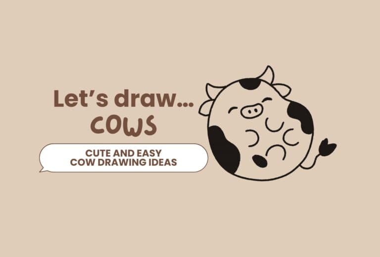 22+ Cute and Easy Cow Drawing Ideas - a sleepy creative