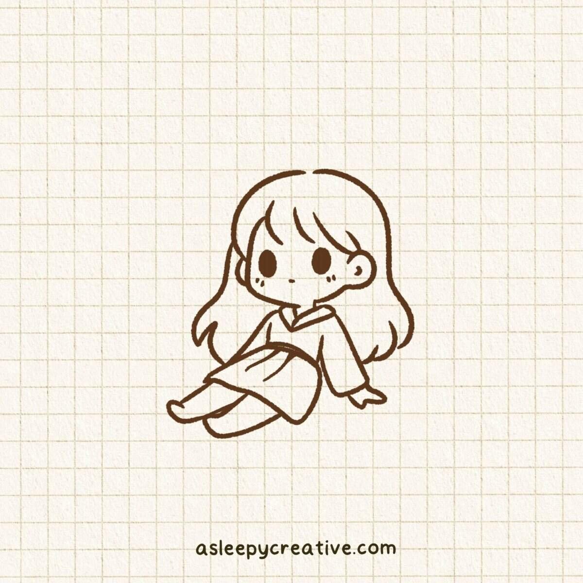 29 Cute and Easy Chibi Girl Drawing Ideas - a sleepy creative