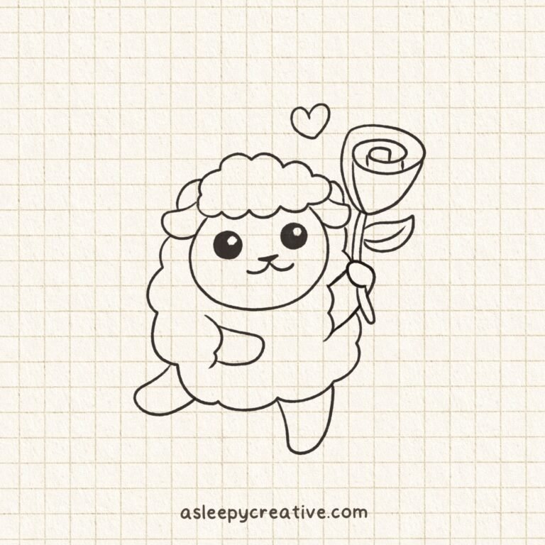 20 Cute and Easy Sheep Drawing Ideas