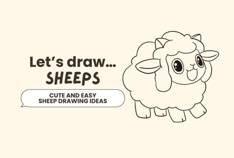 20 Cute and Easy Sheep Drawing Ideas - a sleepy creative
